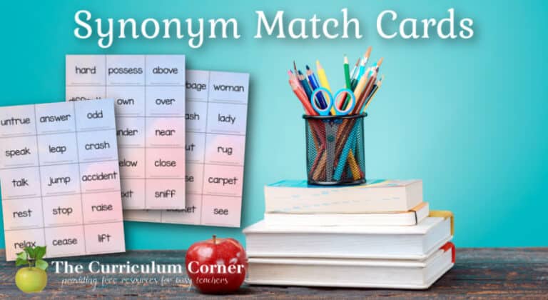 synonym match 1 fb - The Curriculum Corner 123