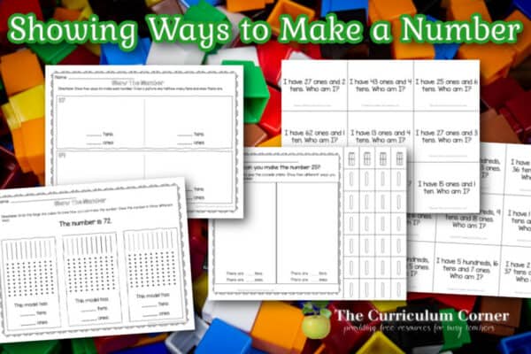 Showing Ways to Make a Number - The Curriculum Corner 123