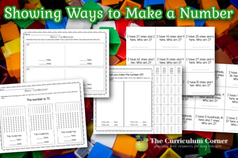 Showing Ways to Make a Number - The Curriculum Corner 123