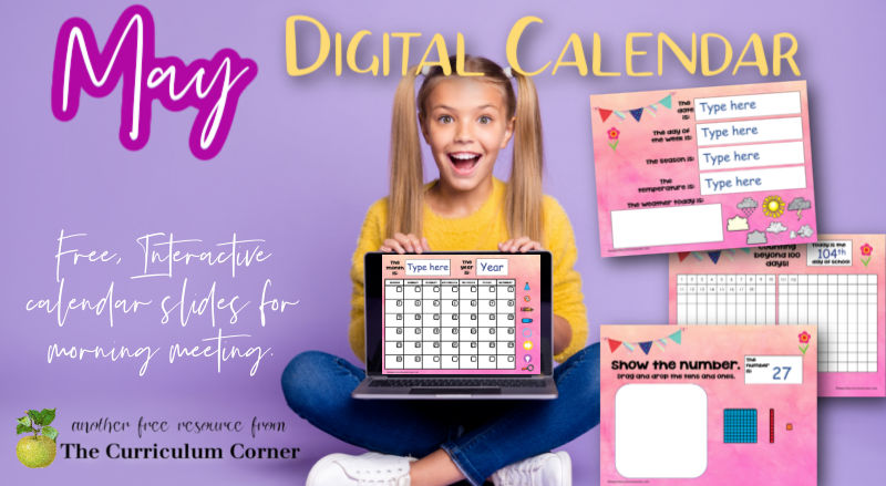 May Digital Calendar - The Curriculum Corner 123