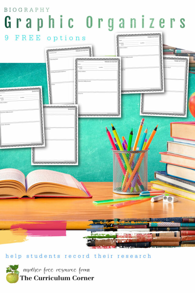 Biography Graphic Organizers - The Curriculum Corner 123