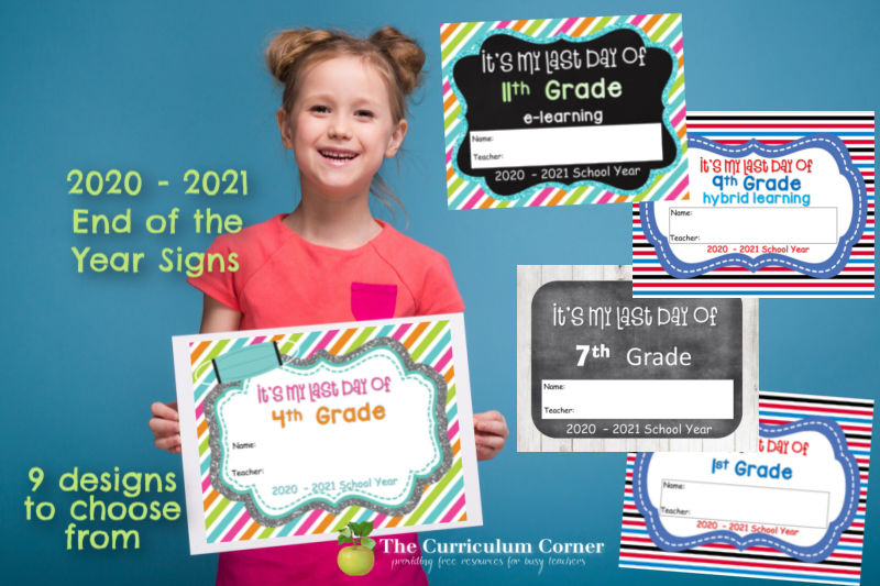 end-of-year-signs-1 - The Curriculum Corner 123