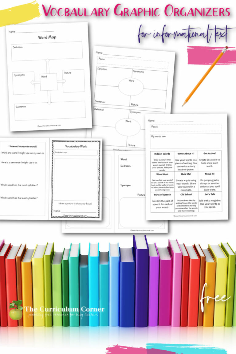 Informational Text Vocabulary Work - The Curriculum Corner 123