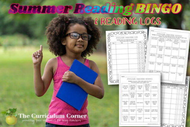Summer Reading BINGO & Reading Logs - The Curriculum Corner 123