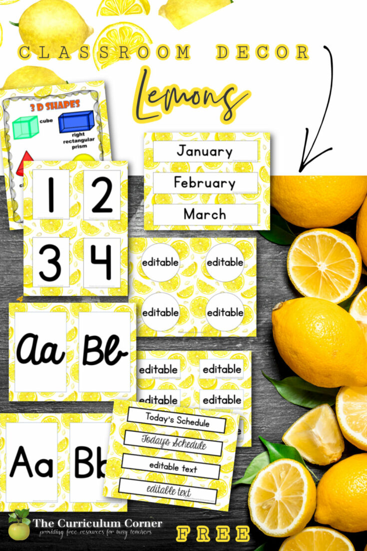 Classroom Décor: Lemons - The Curriculum Corner 123
