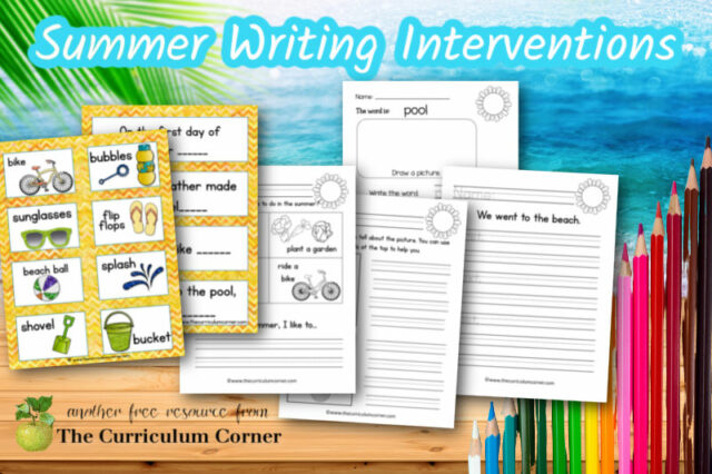 Summer Writing Interventions - The Curriculum Corner 123