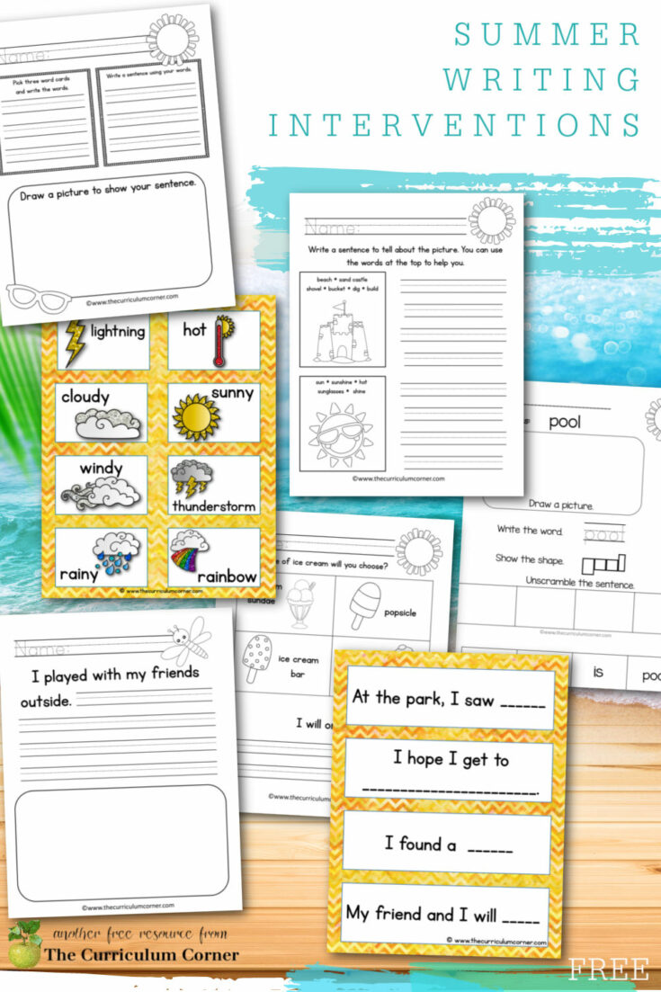 Summer Writing Interventions - The Curriculum Corner 123