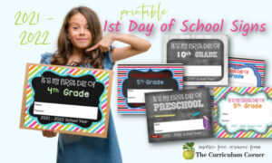 2021 - 2022 First Day of School of Signs - The Curriculum Corner 123