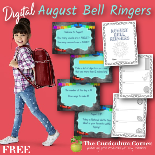 digital august bell ringers feature - The Curriculum Corner 123