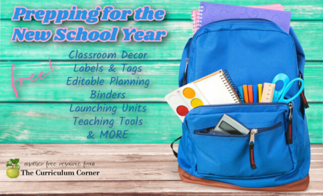 It's Time to Get Organized! - The Curriculum Corner 123