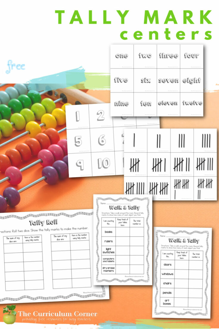 Tally Mark Centers - The Curriculum Corner 123
