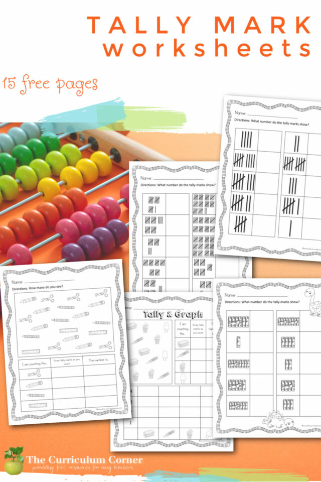 Tally Marks Worksheets - The Curriculum Corner 123