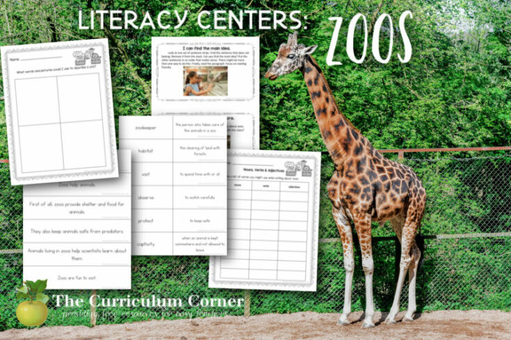 Literacy Centers: Zoos - The Curriculum Corner 123