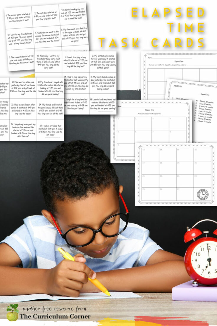 Elapsed Time Task Cards - The Curriculum Corner 123