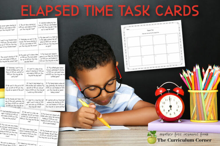 Elapsed Time Task Cards - The Curriculum Corner 123