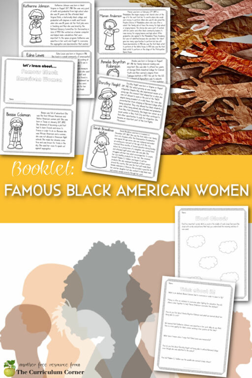 Booklet: Famous Black American Women - The Curriculum Corner 123