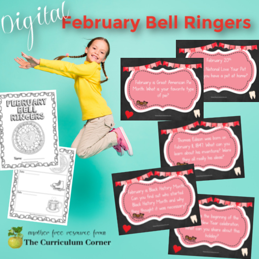 february bell ringer digital feature - The Curriculum Corner 123