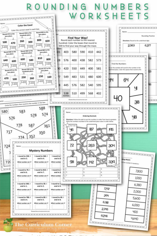 rounding numbers worksheets pinterest - The Curriculum Corner 123