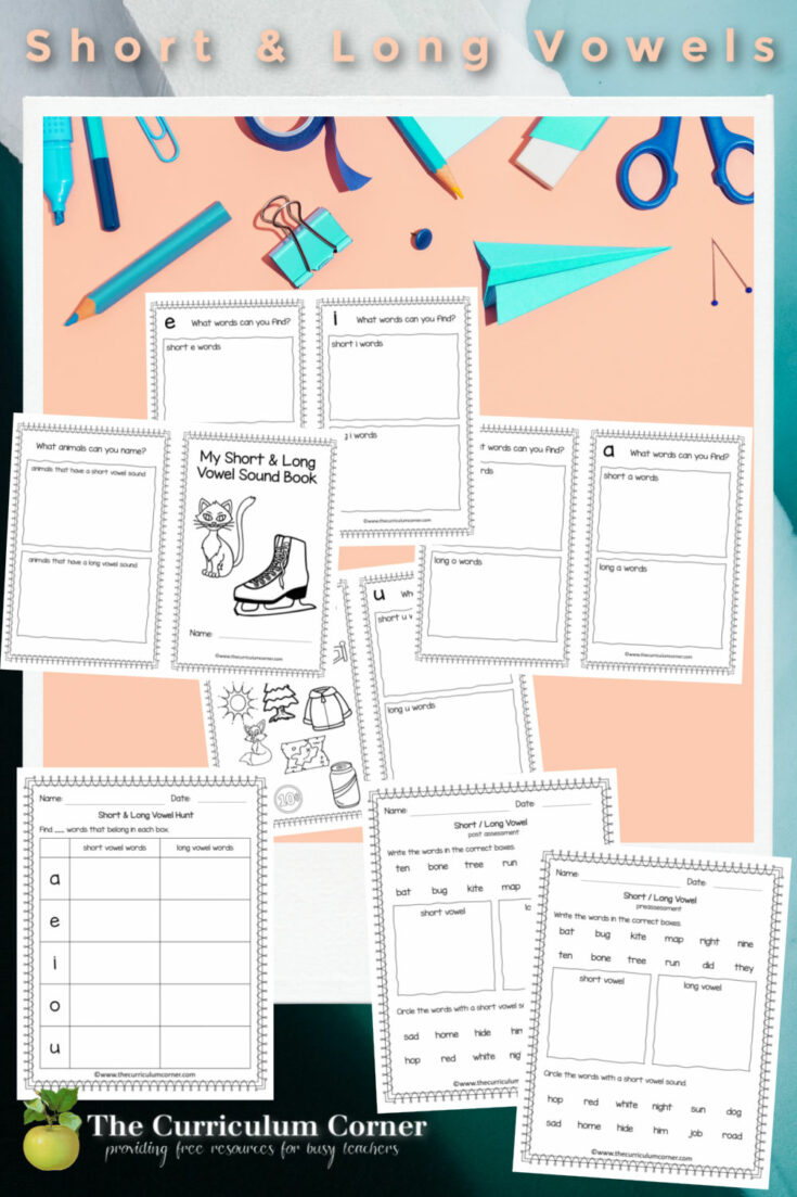 Short and Long Vowel Sounds - The Curriculum Corner 123