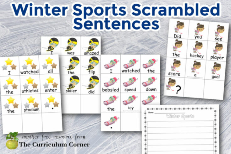 Winter Sports Scrambled Sentences - The Curriculum Corner 123