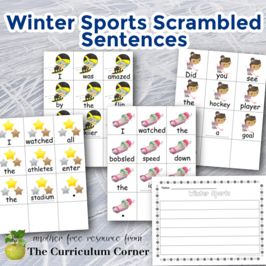 winter sports sentences feature - The Curriculum Corner 123