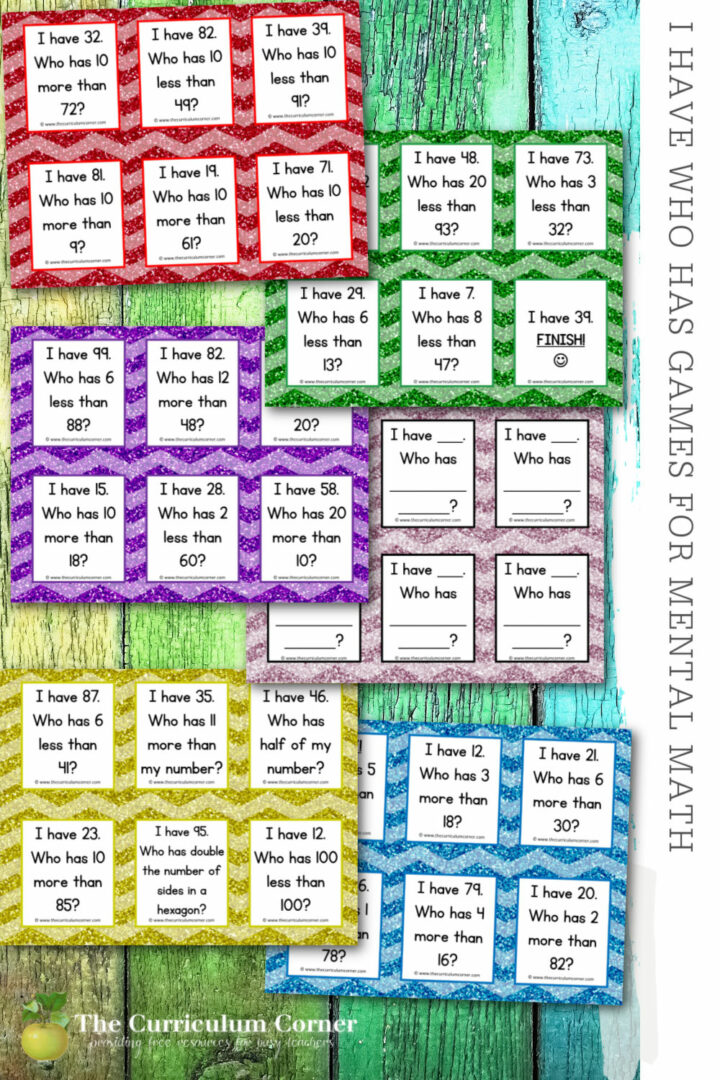 I Have Who Has Games - The Curriculum Corner 123