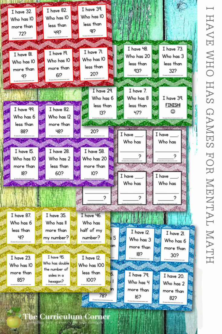 I Have Who Has Games - The Curriculum Corner 123
