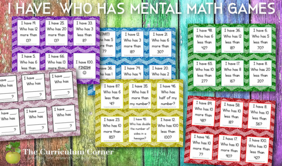i have who has mental math fb - The Curriculum Corner 123