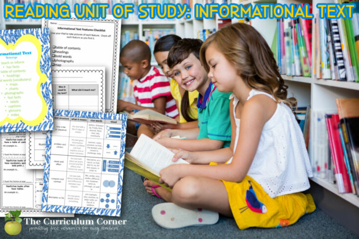 Reading Informational Text Unit of Study - The Curriculum Corner 123