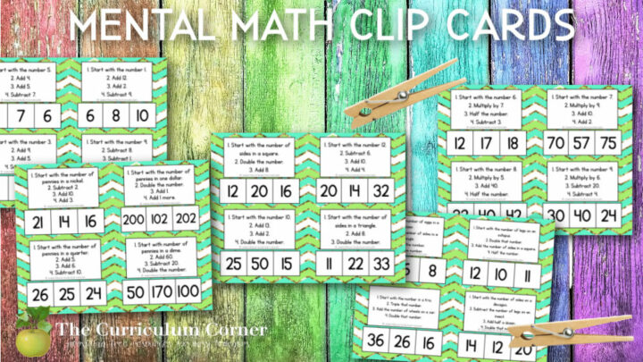 mental math clip cards 1 fb - The Curriculum Corner 123