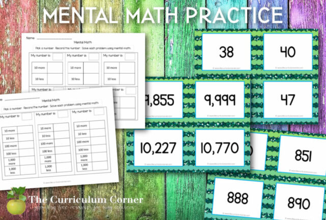 Mental Math Practice - The Curriculum Corner 123