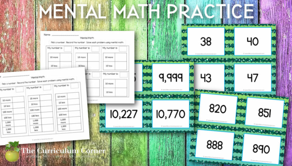 mental math practice fb - The Curriculum Corner 123