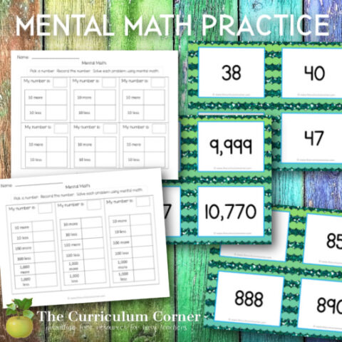 Ideas for Mental Math - The Curriculum Corner 123