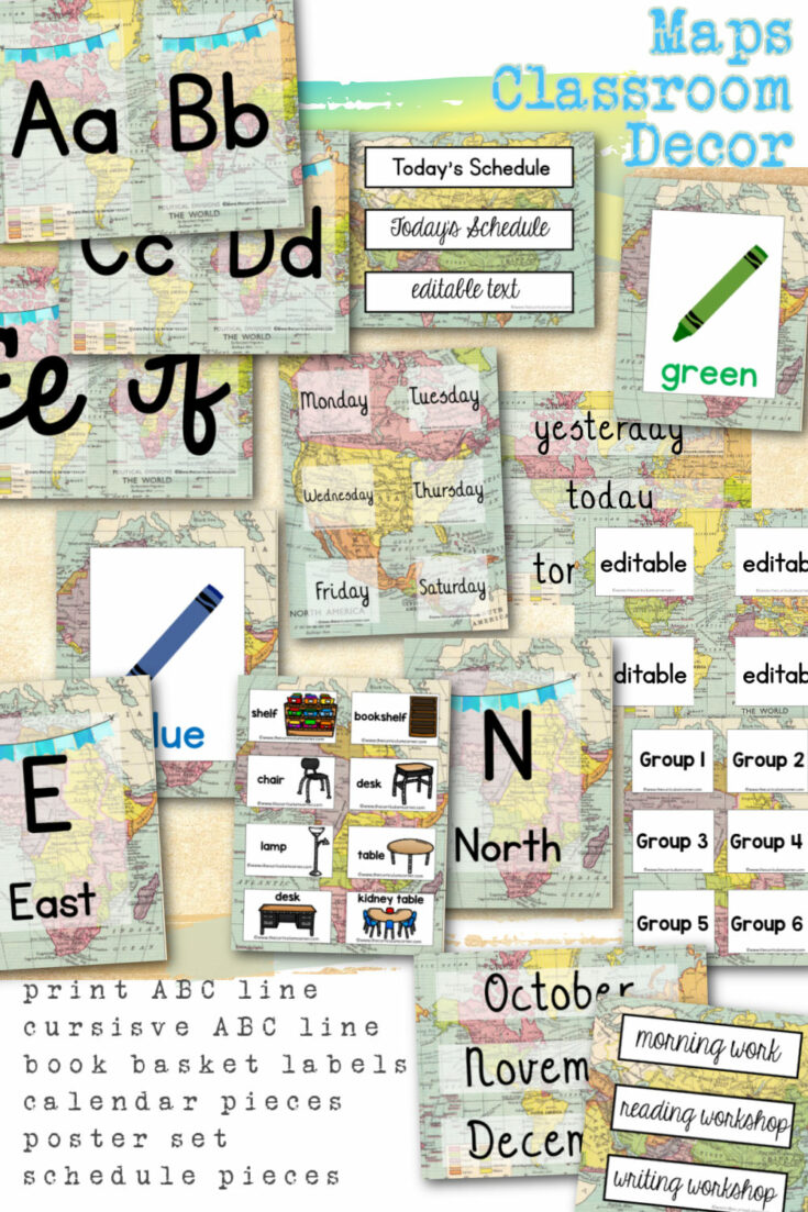 Classroom Decor: Maps & Travel - The Curriculum Corner 123