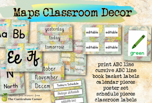 Classroom Decor: Maps & Travel - The Curriculum Corner 123