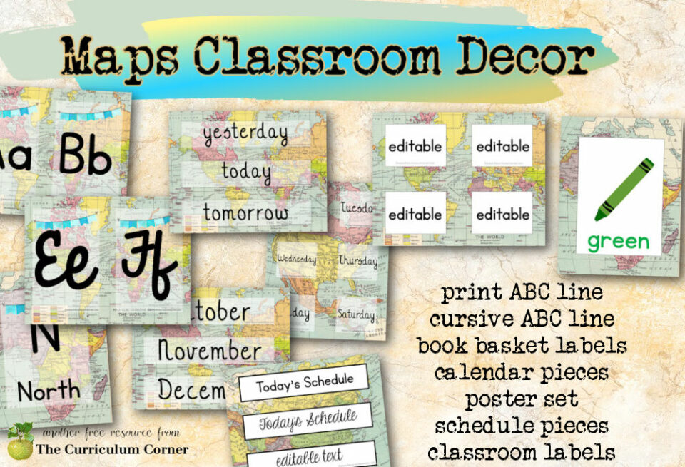 Classroom Decor: Maps & Travel - The Curriculum Corner 123