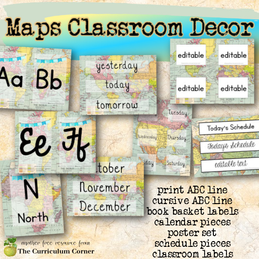 map decor feature - The Curriculum Corner 123
