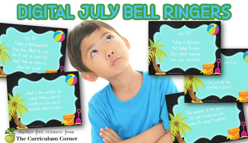Digital July Bell Ringers - The Curriculum Corner 123