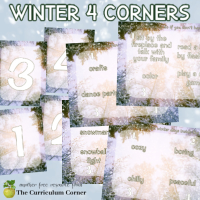 winter 4 corners feature - The Curriculum Corner 123