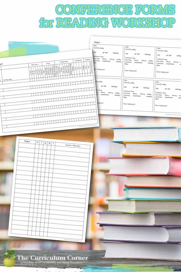 Conferencing Forms for Reading Workshop - The Curriculum Corner 4-5-6