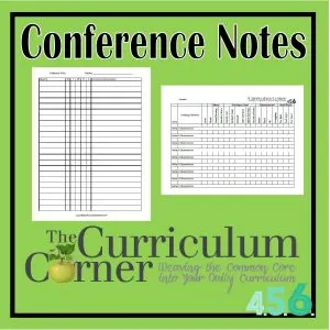 Conference Notes for Reading Conferences - The Curriculum Corner 4-5-6