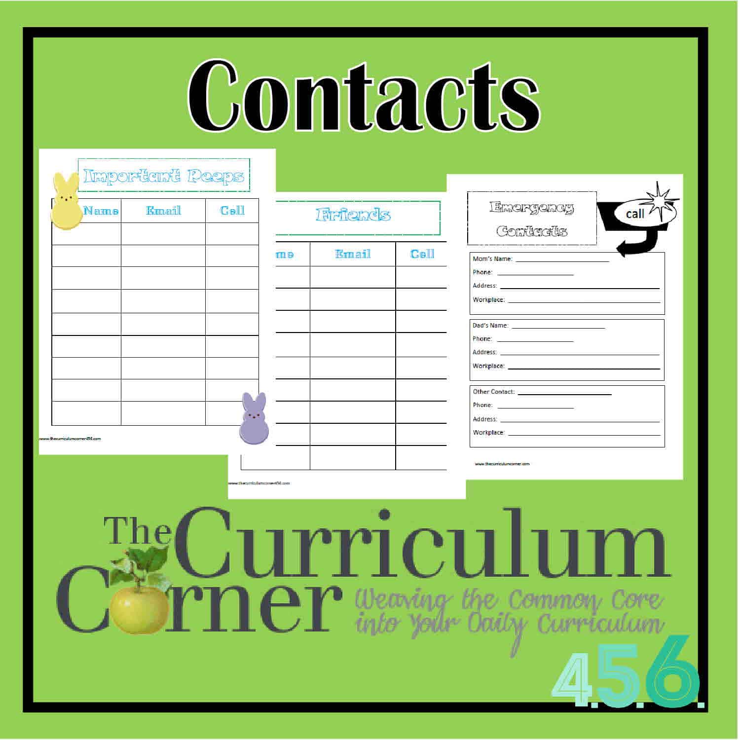 Student Planning Binder - The Curriculum Corner 4-5-6