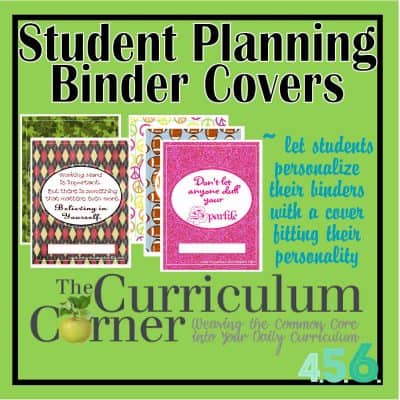 Student Binder Covers - The Curriculum Corner 4-5-6