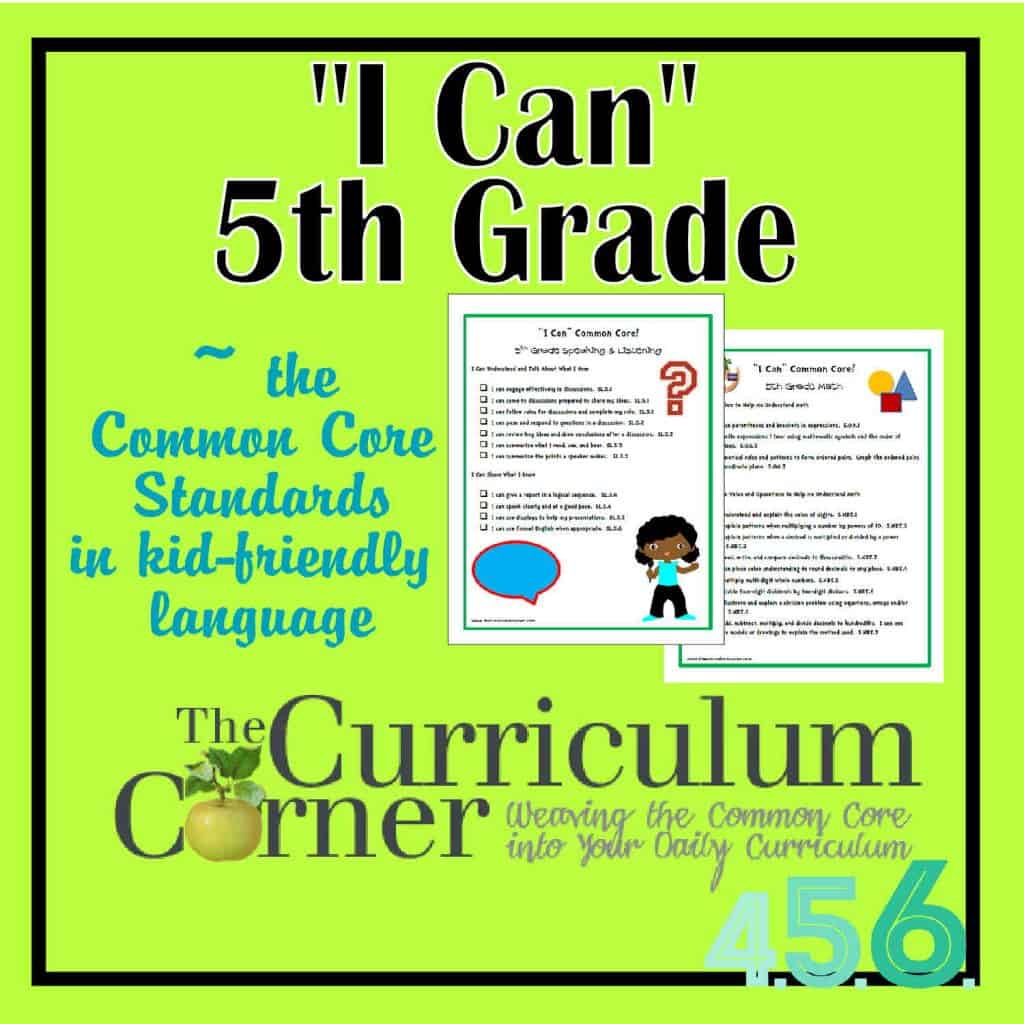 I Can Common Core 5th Grade - The Curriculum Corner 4-5-6
