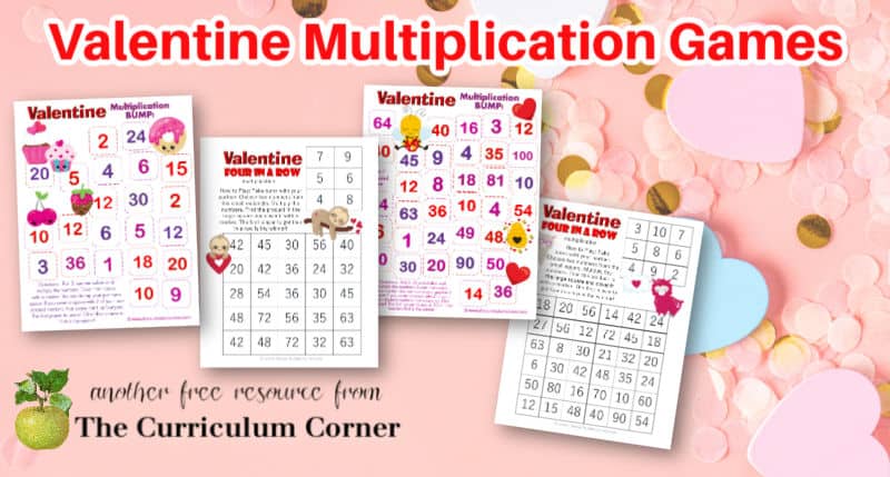 Valentine's Day Multiplication Games - The Curriculum Corner 4-5-6