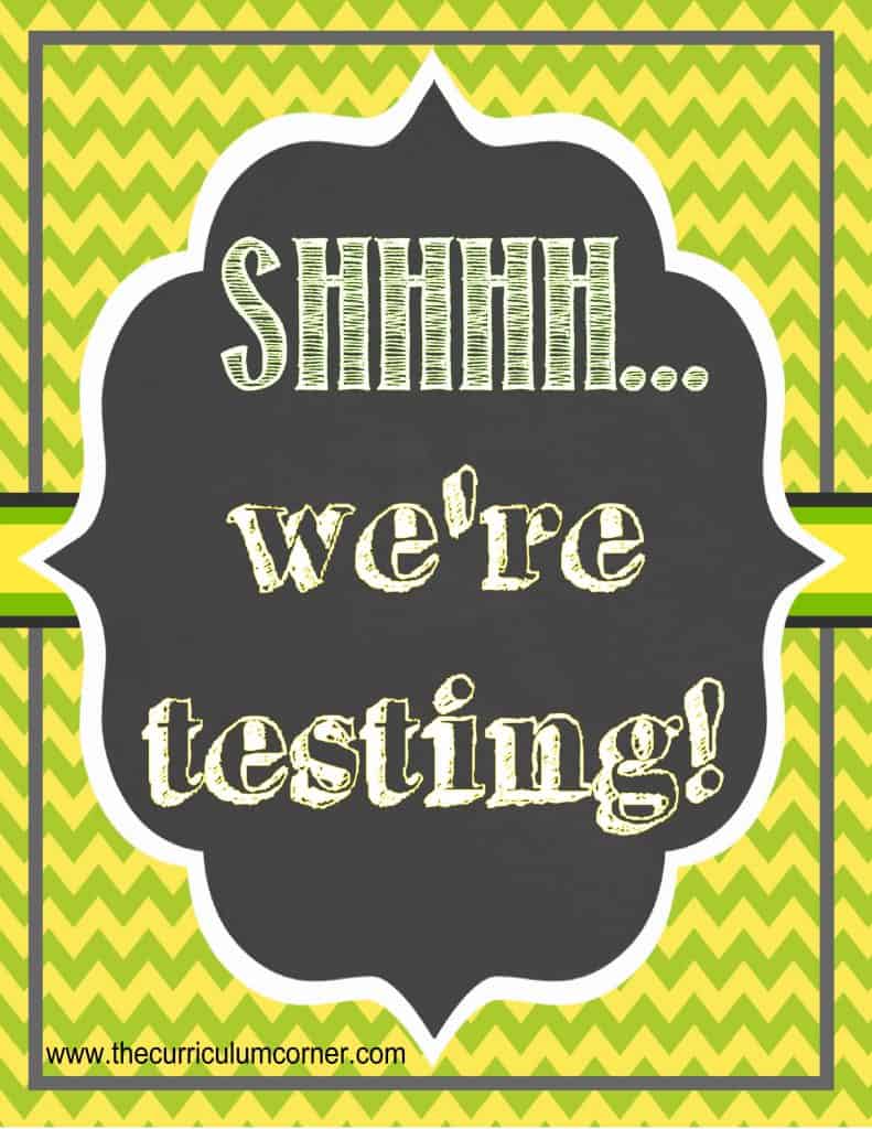 FREE We're Testing Sign | Chalkboard Theme | Classroom | The Curriculum ...