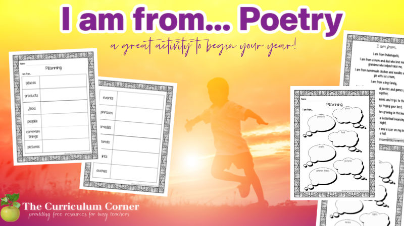 I am from... Poetry - The Curriculum Corner 4-5-6