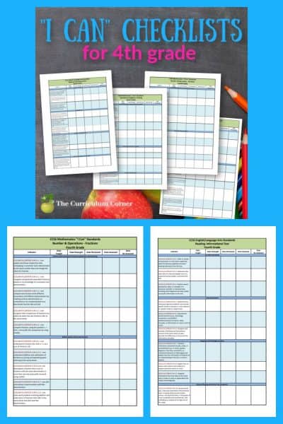 i can checklists 4th pinterest - The Curriculum Corner 4-5-6