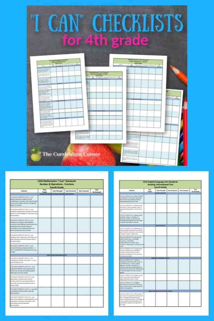 i can checklists 4th pinterest - The Curriculum Corner 4-5-6