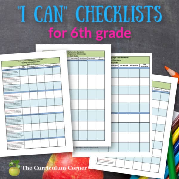 I Can Checklists 6th Feature The Curriculum Corner 4 5 6